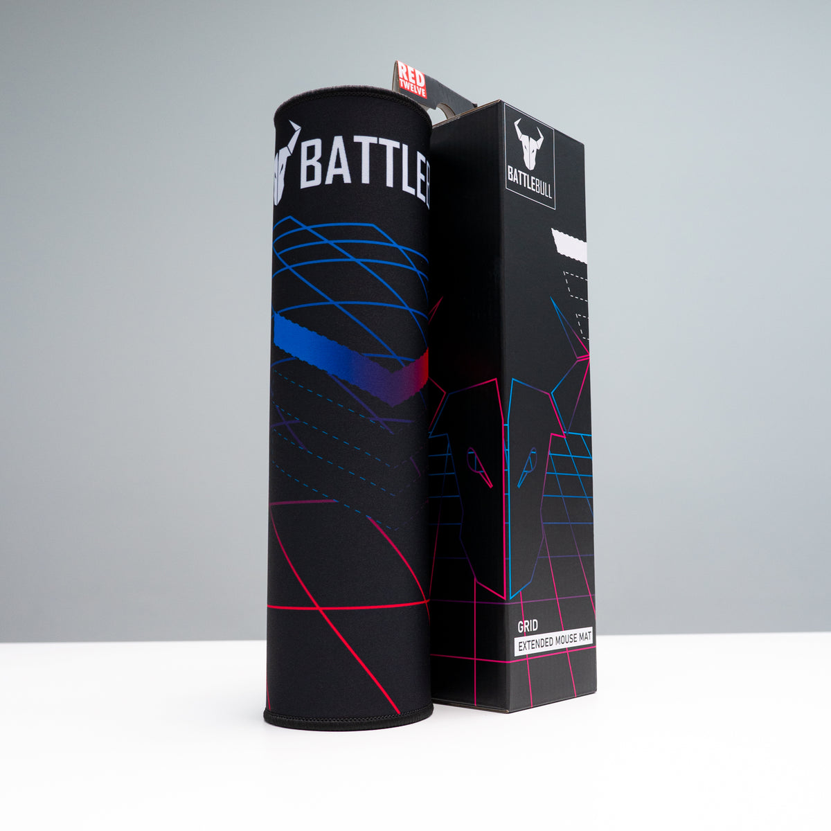 Grid Extended Mouse Mat – Red Twelve - BattleBull