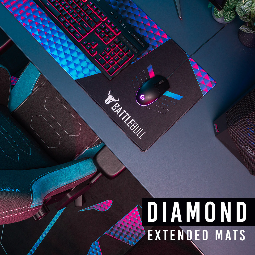 Diamond Extended Mouse Mat – Red Twelve - BattleBull